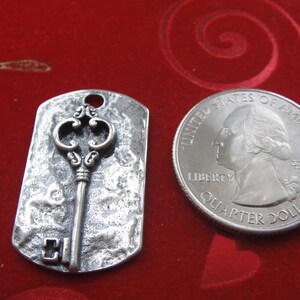925 Sterling Silver Oxidized Key Charm, Silver Key Pendant Silver Key ...