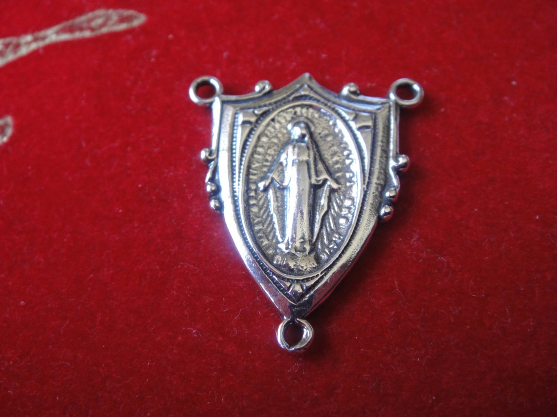 925 Sterling Silver Virgin Mary Pendant Connector, Silver Virgin Mary ...