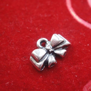 2 PC. 925 Sterling Silver Tiny Bow Charms -silver Bow, Small Tiny ...