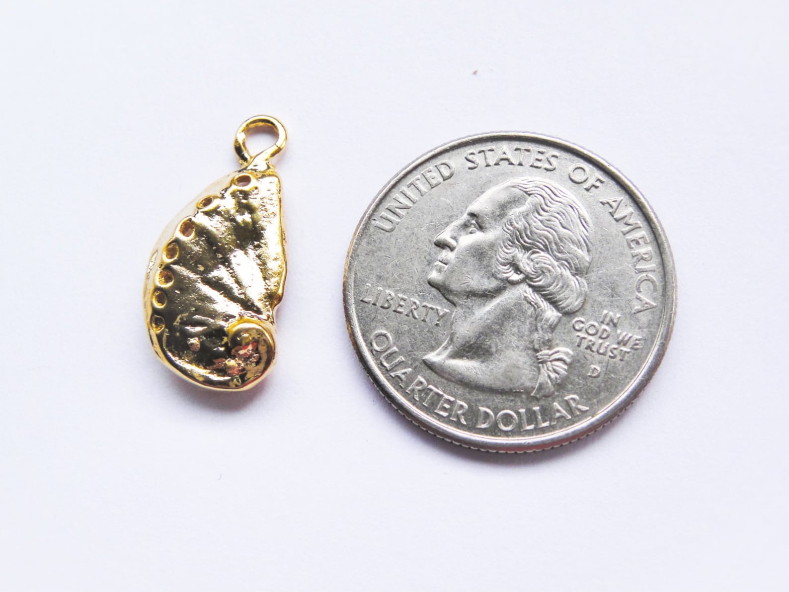 Vermeil 18k Gold Over 925 Sterling Silver Shell Charm Shiny - Etsy