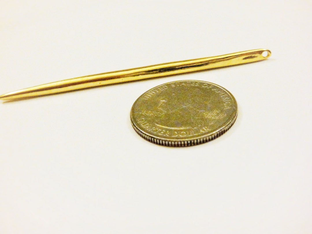 Vermeil, 18k Gold Over 925 Sterling Silver Extra Long Needle Charm ...