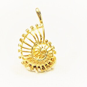 Vermeil, 18k Gold Over 925 Sterling Silver Large Sea Shell, Shiny Gold ...