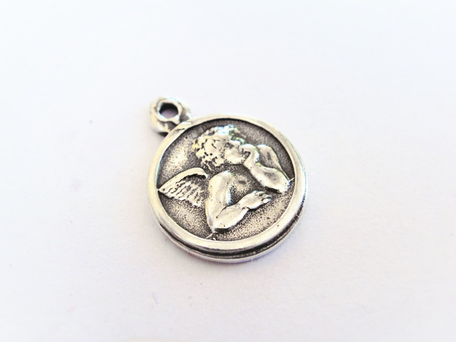 925 Sterling Silver Llittle Angel Silver Angel Charm | Etsy