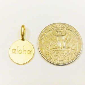 Vermeil, 18k Gold Over 925 Sterling Silver "aloha " Charm, Pendant ...