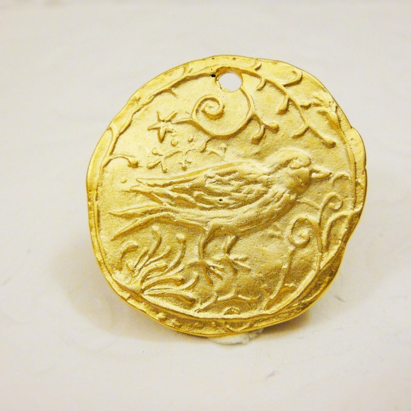 Gold Bird Pendant - Etsy