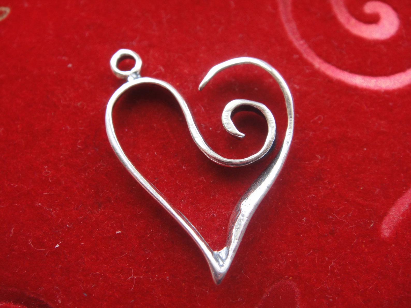 925 Sterling Silver Heart Charm, Silver Heart, Heart, Sterling Silver ...