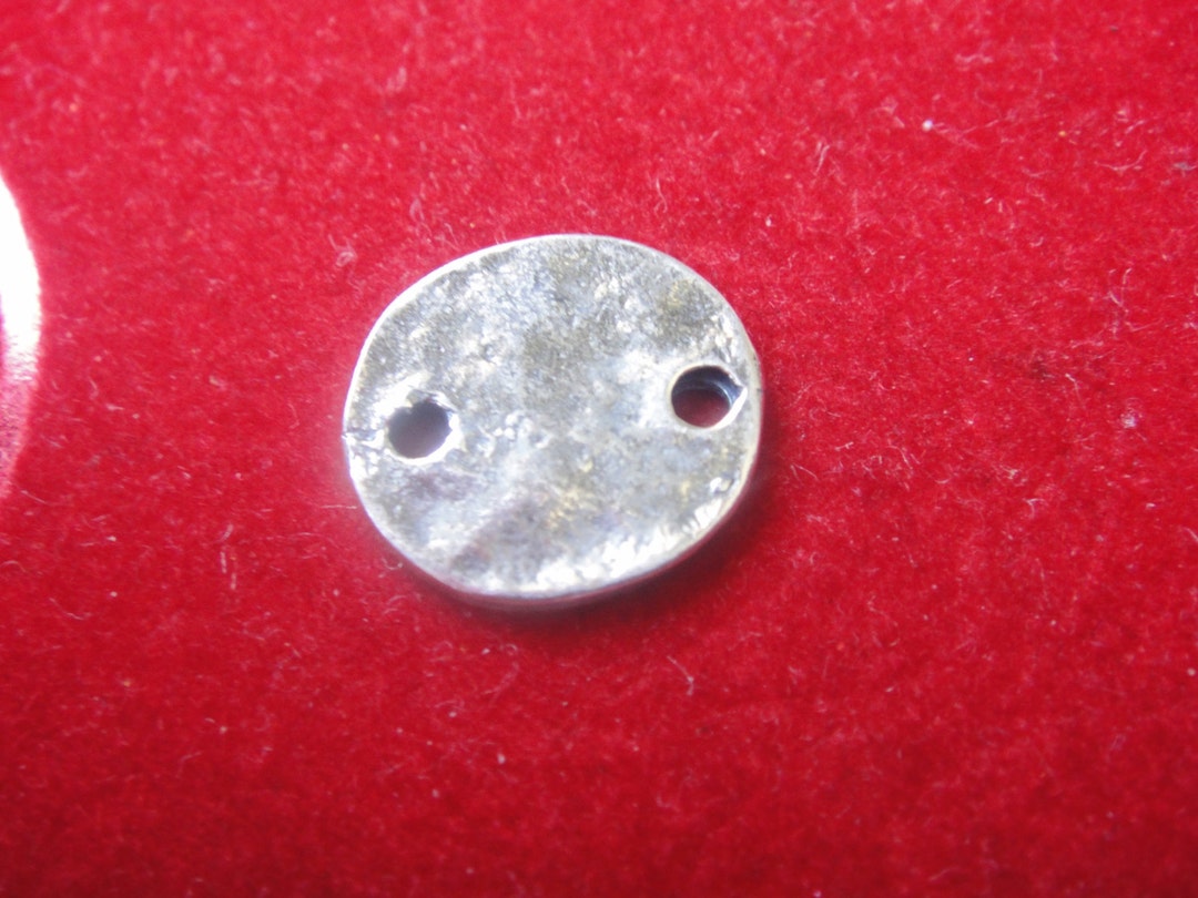925 Sterling Silver Oxidized Hammered Connector, Circle Connector ...