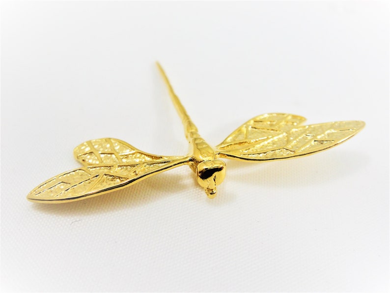 Vermeil, 18k Gold Over 925 Sterling Silver Large Dragonfly Insect ...