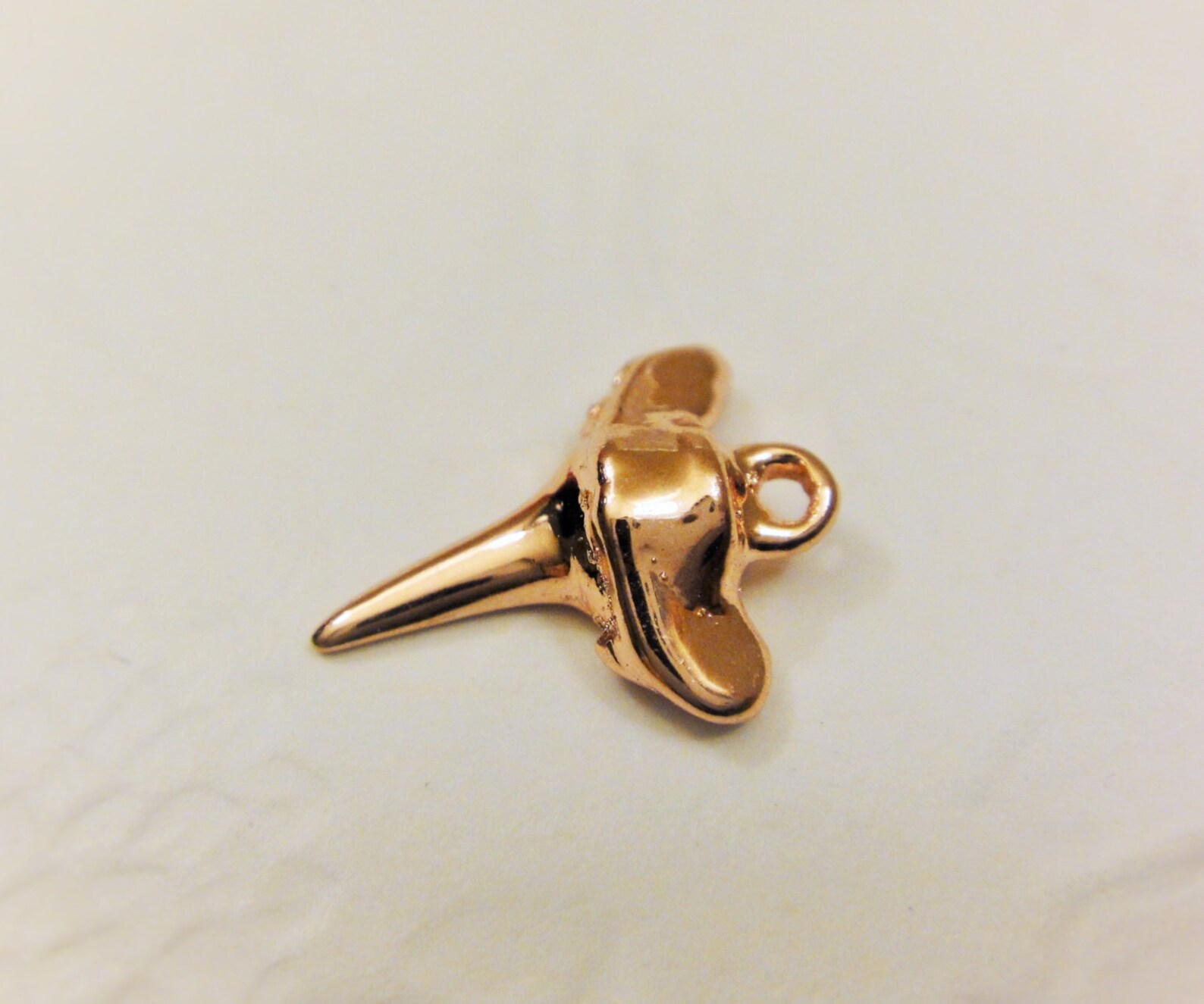 Shiny Rose Gold Small Shark Tooth Pendant Small Rose Gold - Etsy