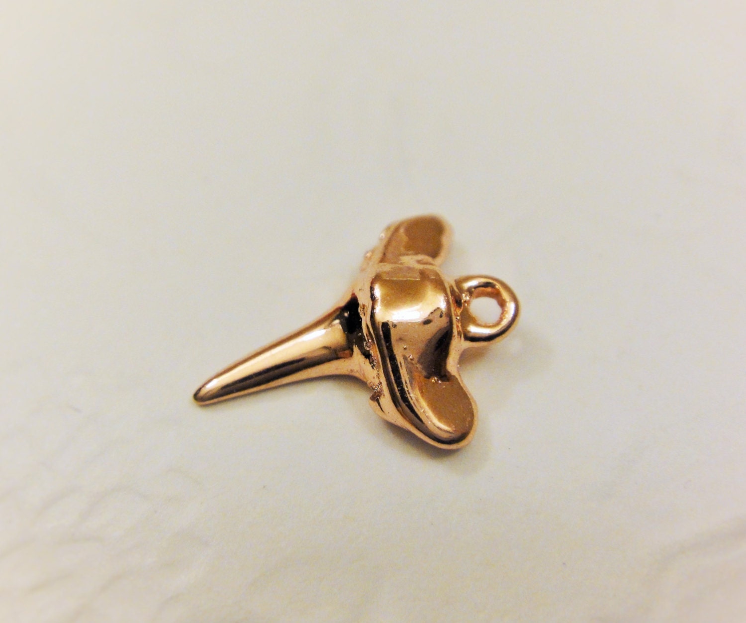 Shiny Rose Gold Small Shark Tooth Pendant Small Rose Gold - Etsy