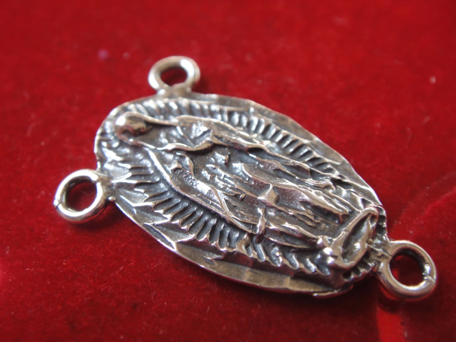 925 Sterling Silver Virgin Mary Connector, Silver Connector, Rosary ...