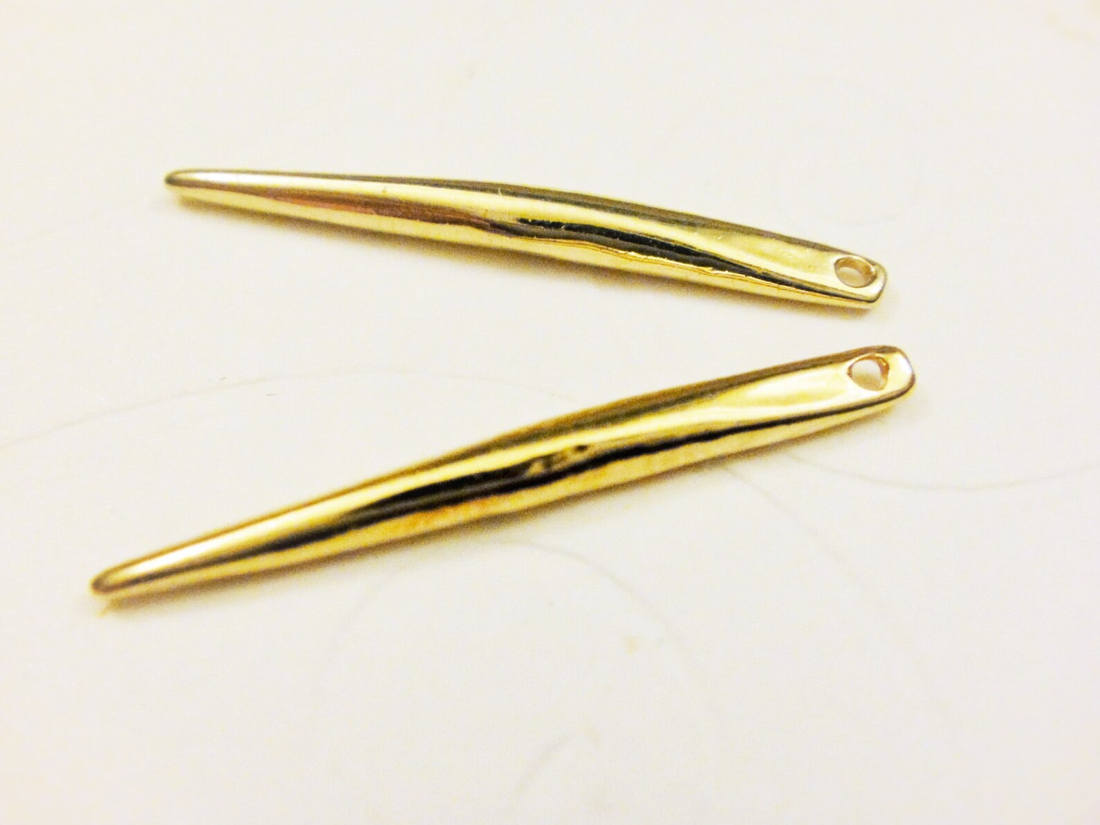 2 PC. Vermeil 18k Gold Over 925 Sterling Silver Skinny Needle - Etsy