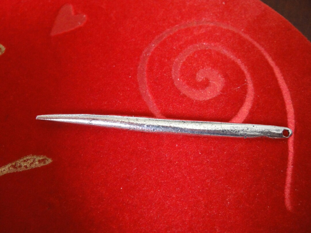 925 Sterling Silver Skinny Needle Charm - Long and Thin Dagger Spear ...