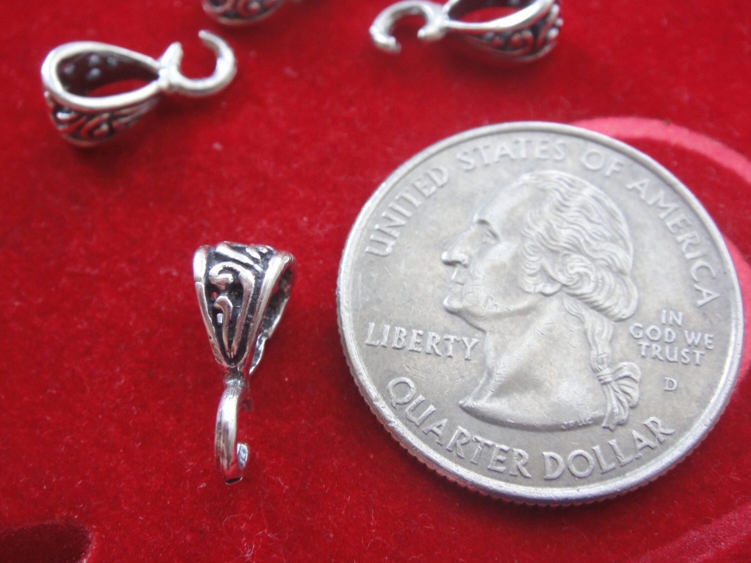 925 sterling silver oxidized bail silver bail bail | Etsy