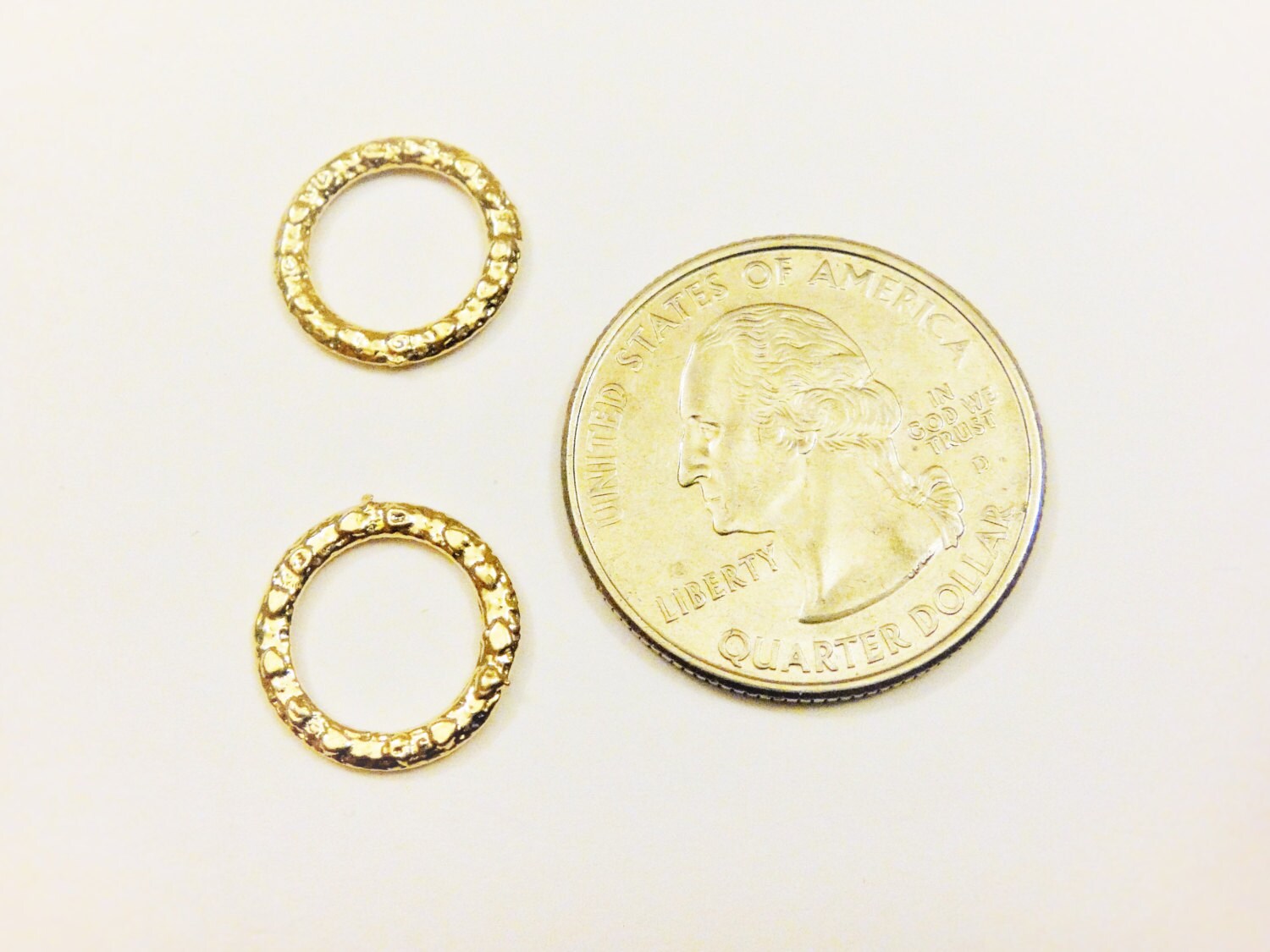 2 Pc., Vermeil, 18k Gold Over 925 Sterling Silver Circle Ring - Circle ...