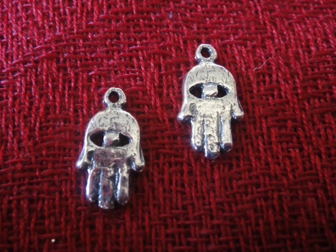 925 sterling silver oxidiert hamsa hand charms 1 stück, silber hamsa ...