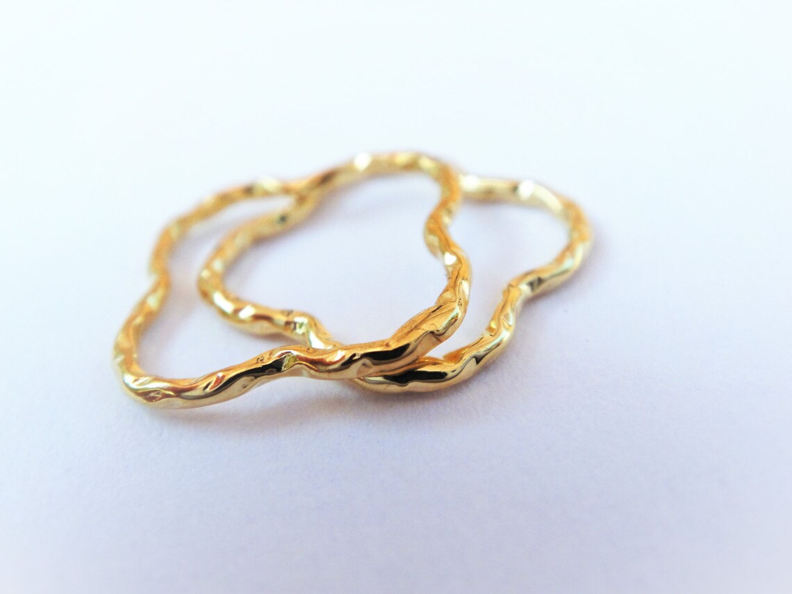 2 Pc. Vermeil, 18k Gold Over 925 Sterling Silver Textured Clover ...