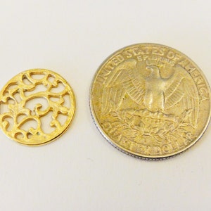 Vermeil, 18k Gold Over 925 Sterling Silver Filigree Round Charm, Matte ...