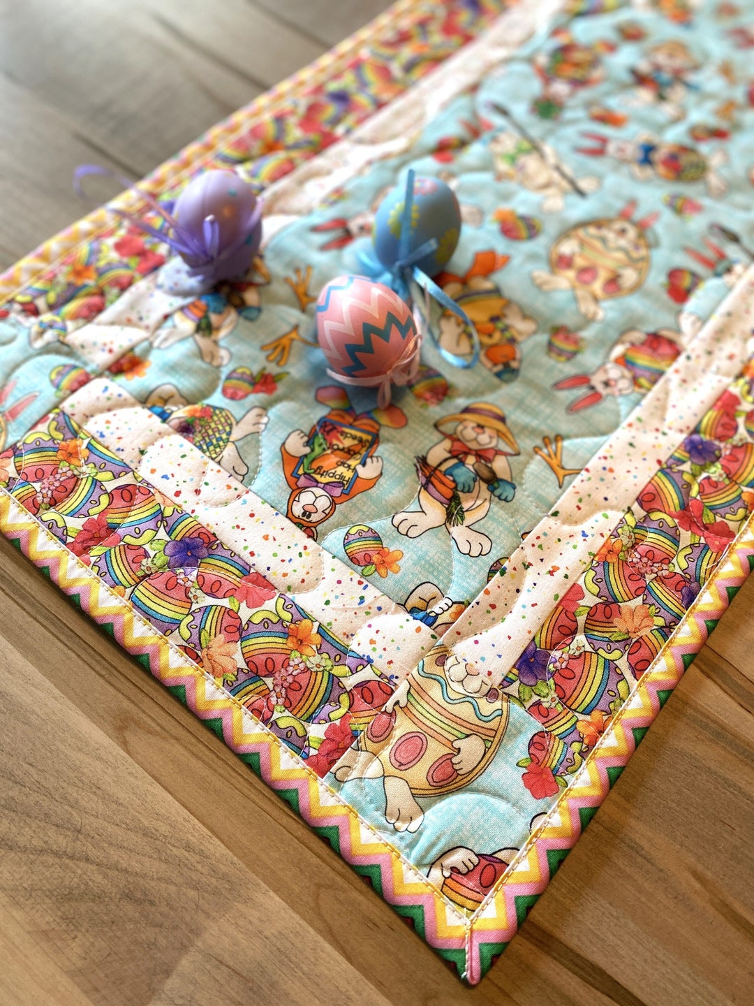 Easter Table Runner Quilted Home Decor for Easter Easter Bunny ...