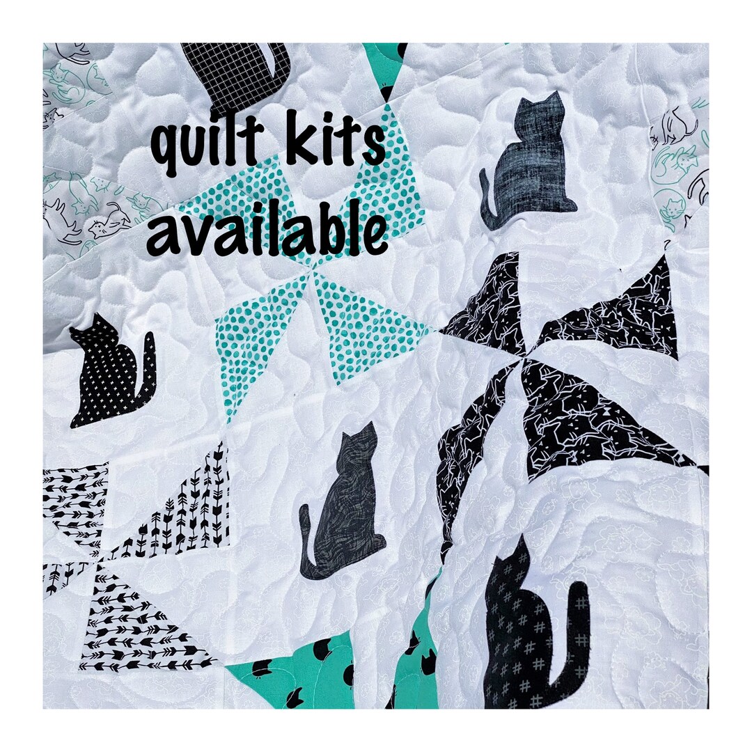 Kitty Cat Quilt KIT With Pre-cut Fabrics and Pattern, Precut Cat ...