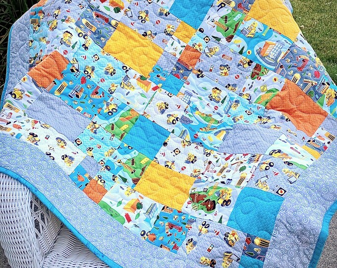 Boys Quilt Kit: Precut Construction Truck Fabric and Pattern, 48x48 - Etsy