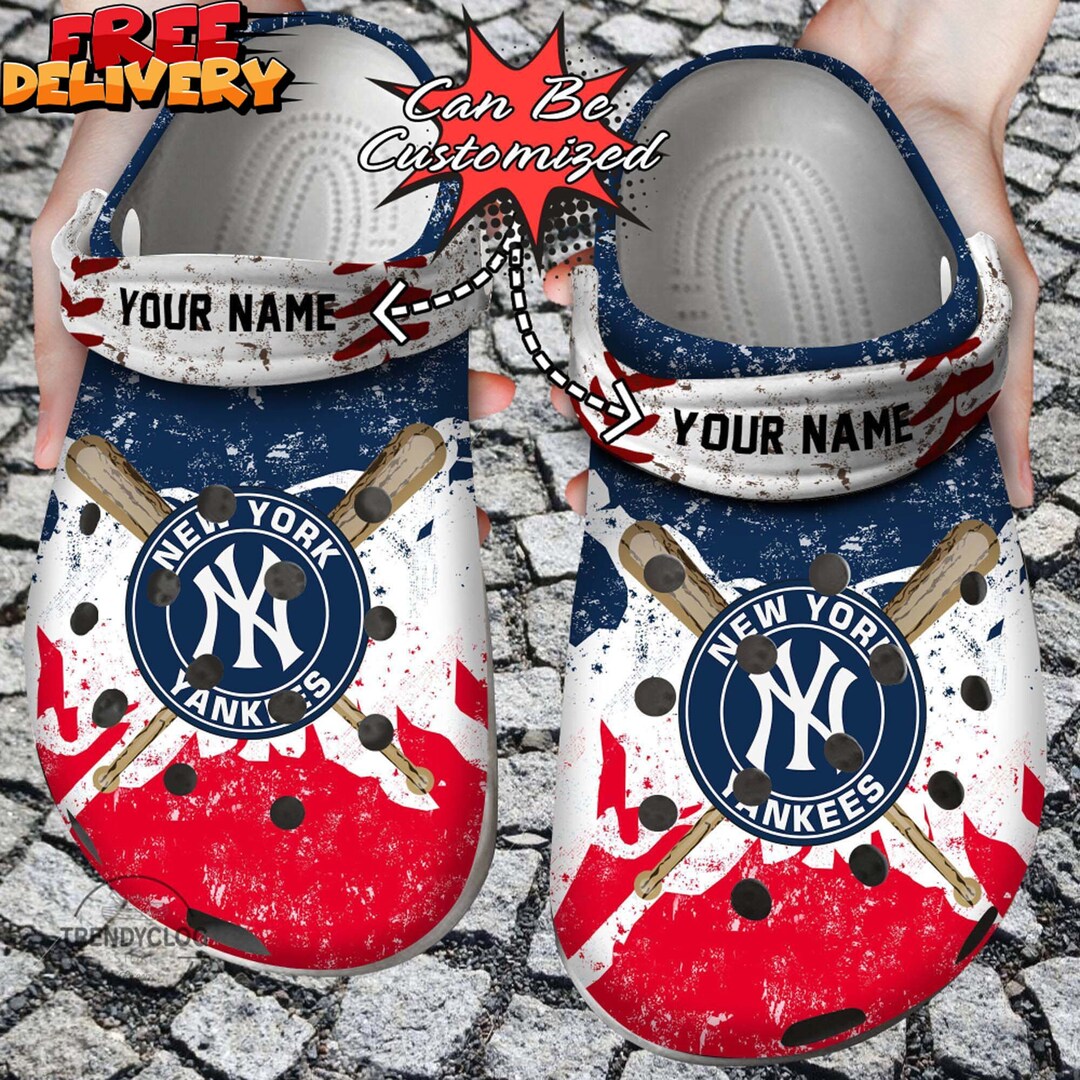 Baseball Crocs NY Yankees Personalized Watercolor New Clog - Etsy