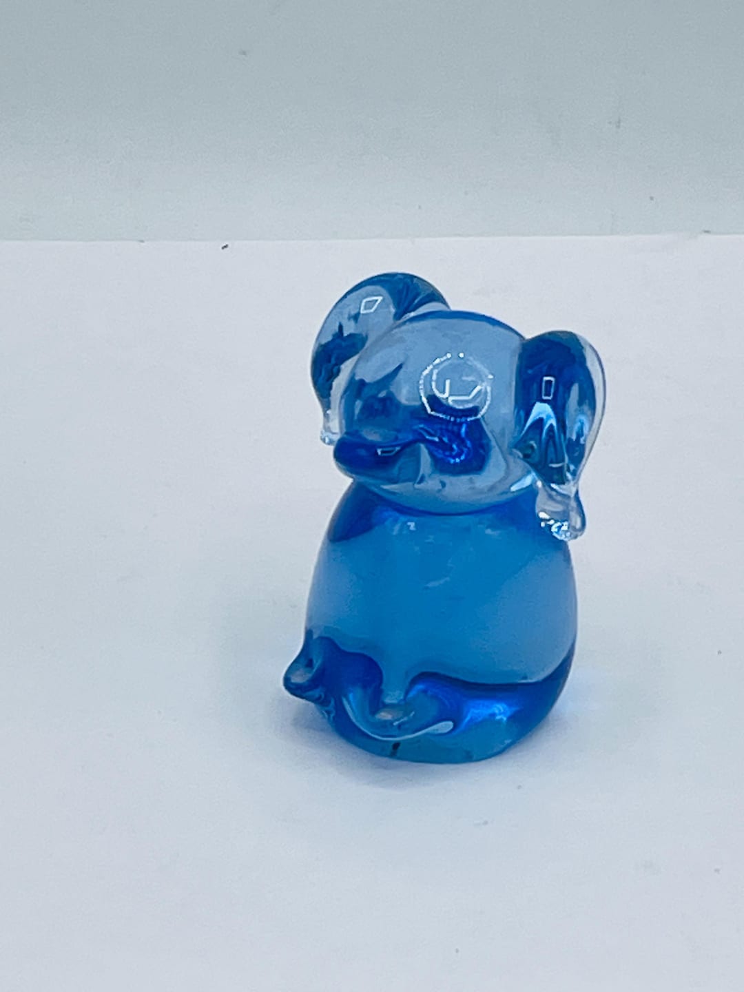 Vintage Blue Art Glass Dog Brown Glass Figurine- 3.5" Chip Free - Etsy