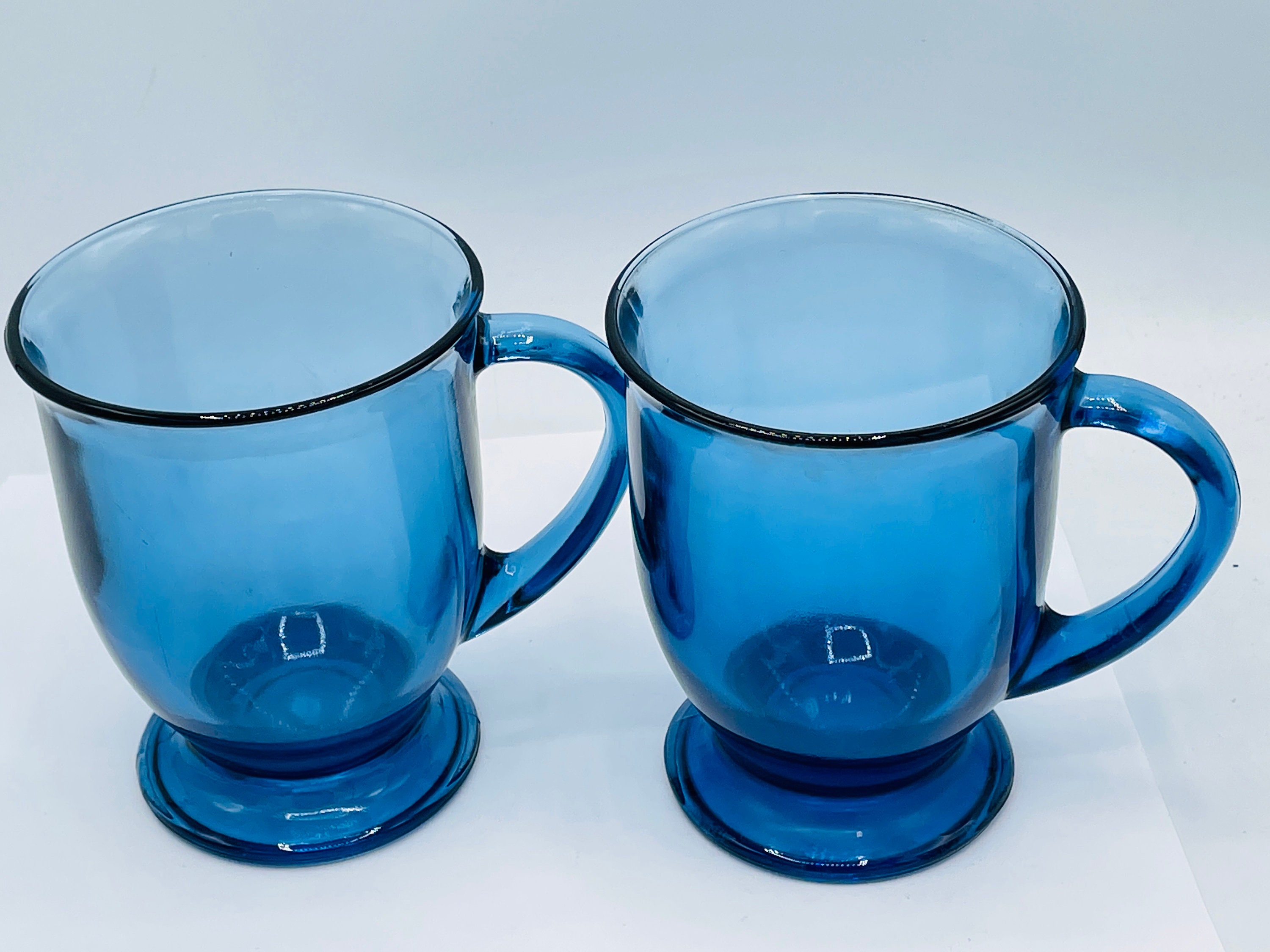 Blue Glass Coffee Cups
