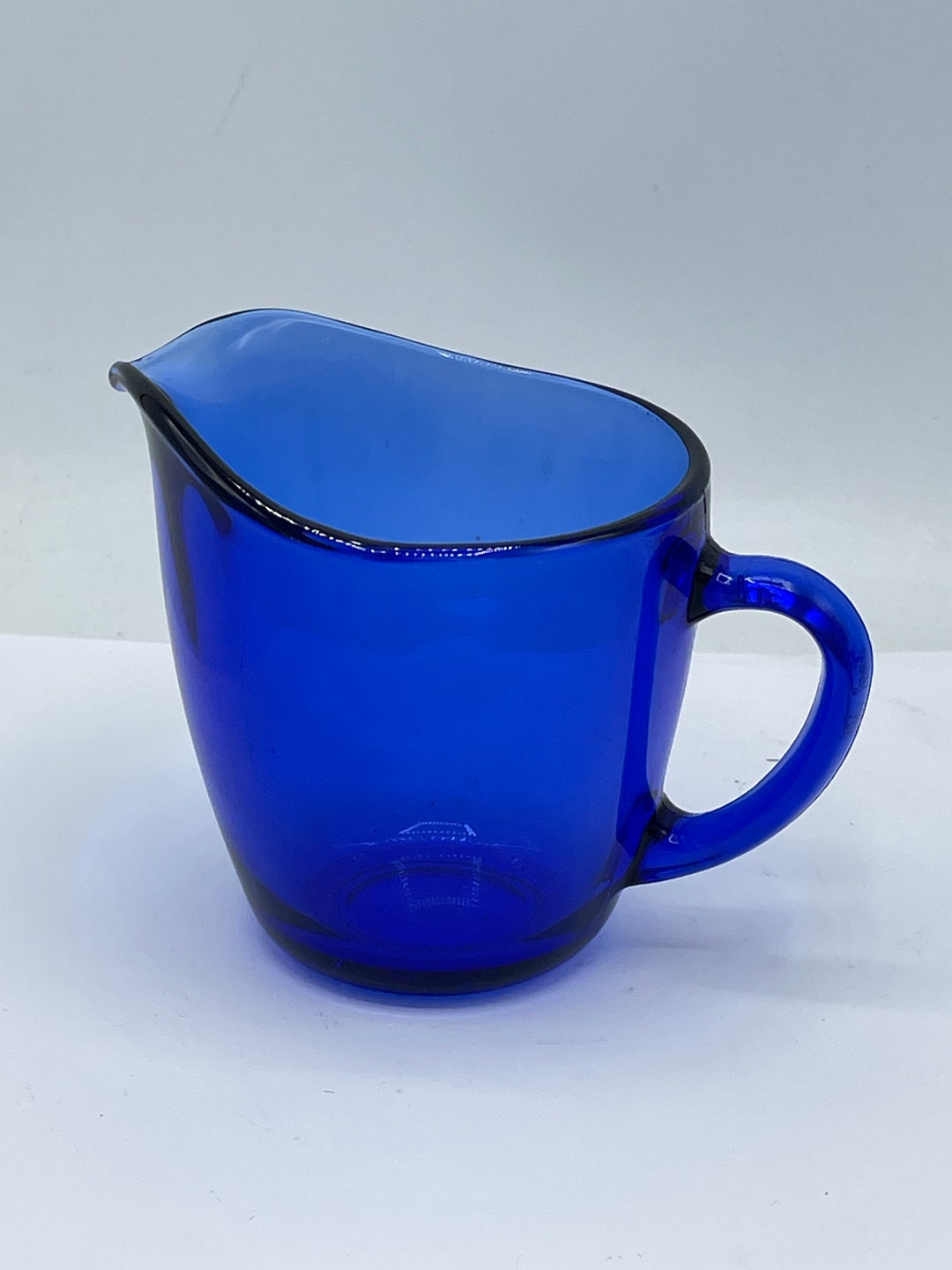 Vintage Anchor Hocking Cobalt Blue Glass Creamer / Pitcher- 8 Ounces - Etsy