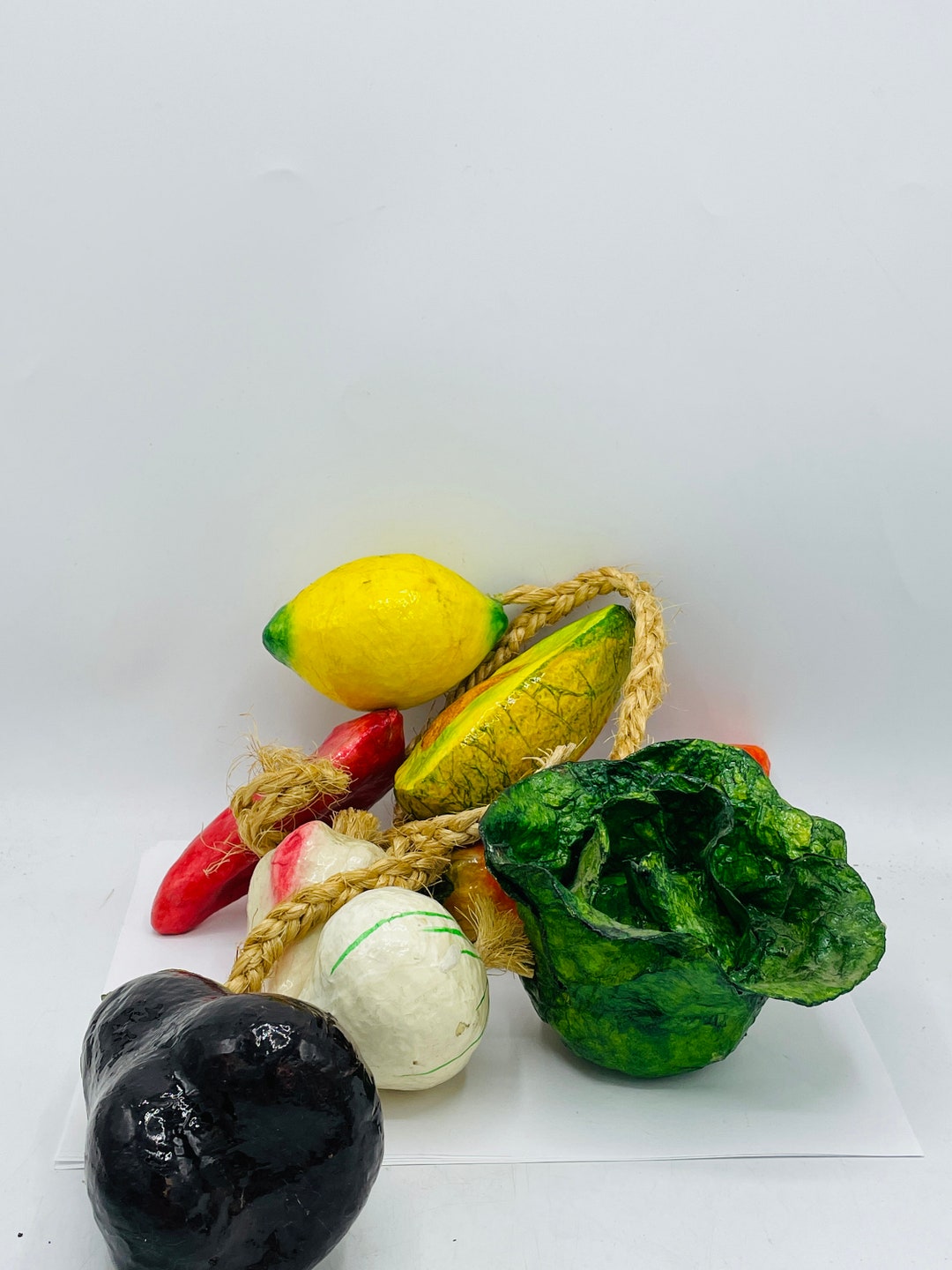 Vintage Paper Mache Vegetable Rope Wall Hanging From Mexico - Etsy