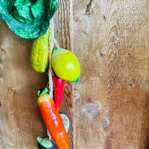 Vintage Paper Mache Vegetable Rope Wall Hanging From Mexico- 31" - Etsy