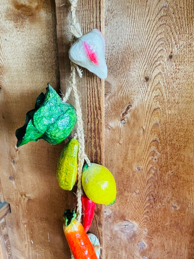 Vintage Paper Mache Vegetable Rope Wall Hanging From Mexico- 31" - Etsy