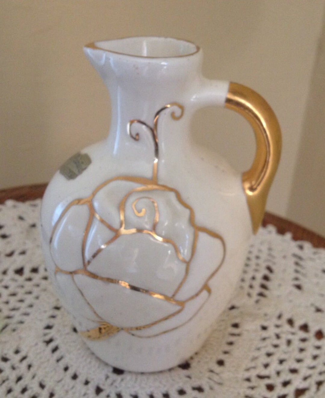Vintage Gold Porcelain Ceramic Pitcher 22 Kt Gold- Hand Painted - Etsy