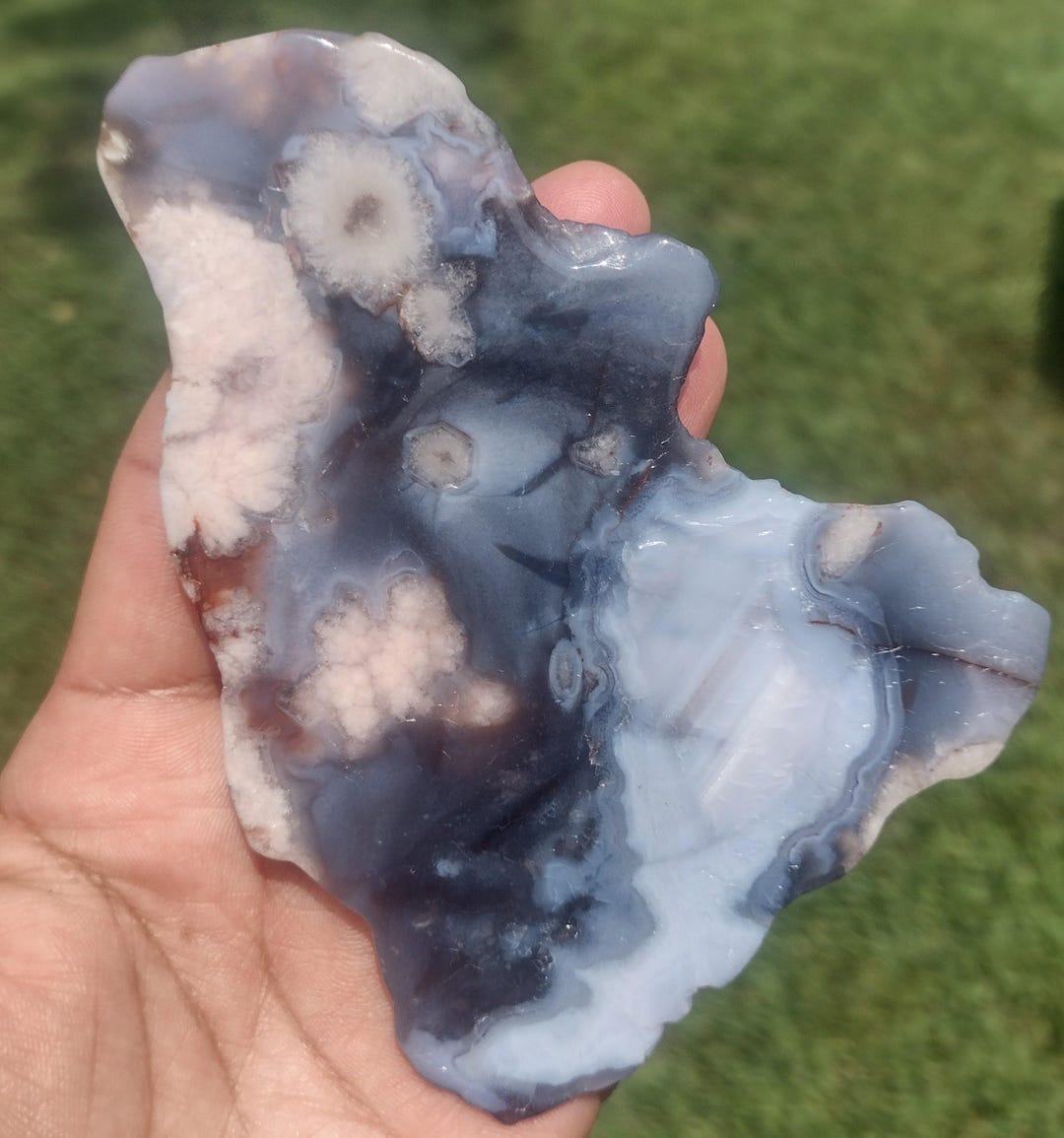 Blue Violet Flower Agate Slab, Flower Agate Slab, Flower Agate Stone ...