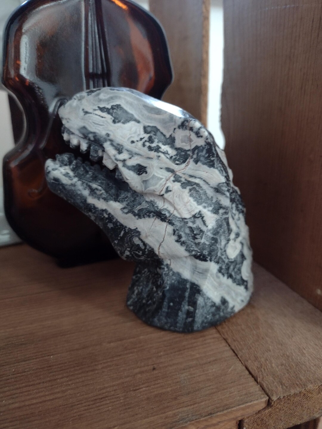 Picasso Jasper T-rex, Jasper Dinosaur, T-rex Carving, Crystal DINOSAUR ...