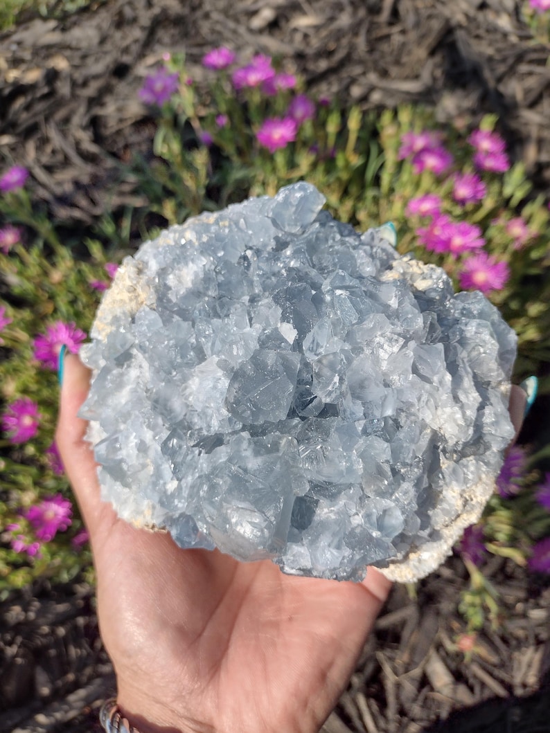 XL Celestite Cluster Raw Crystal Celestite Specimen Blue Cluster Raw ...