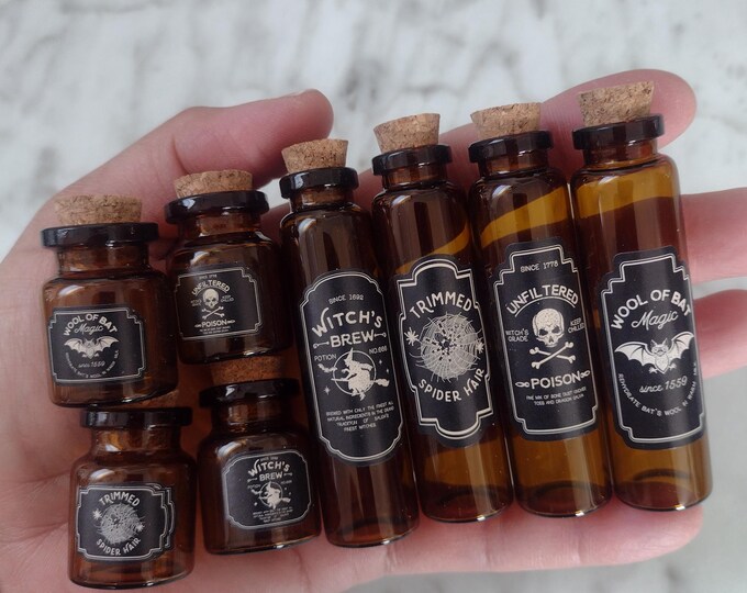 20pc LOT Potion Bottle, Herb Jar, Glass Jar, Glass Bottles Glass Vials ...