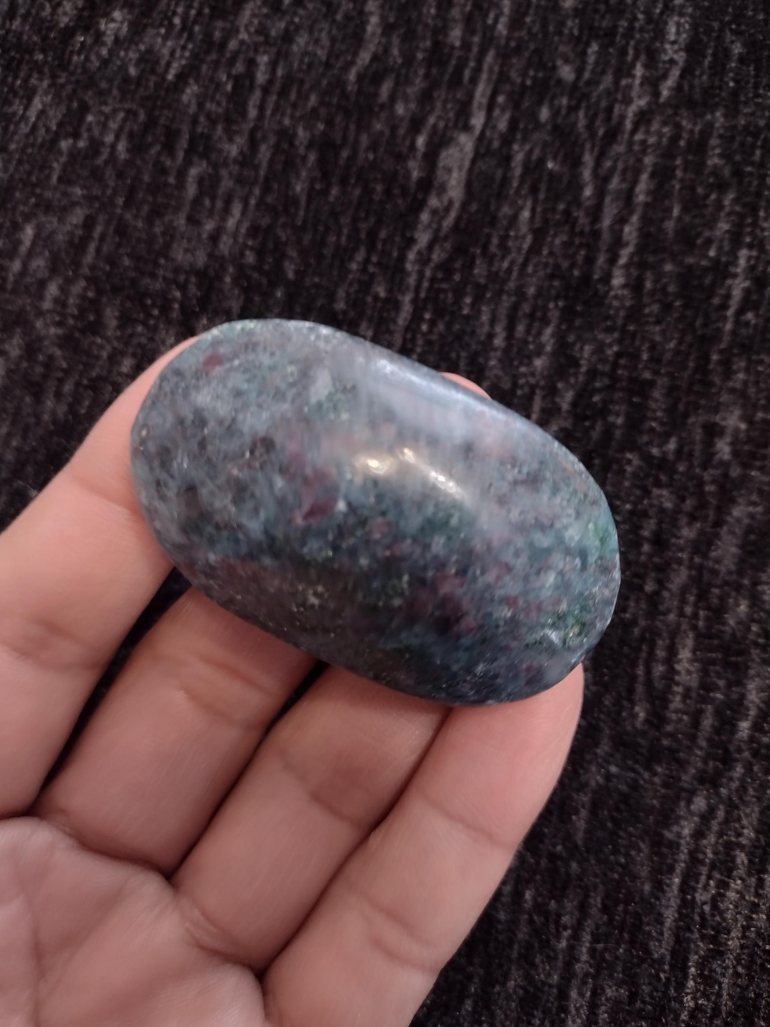 Ruby in Kyanite Palm Stone, Ruby Kyanite Palm Stone, Polished Ruby in ...