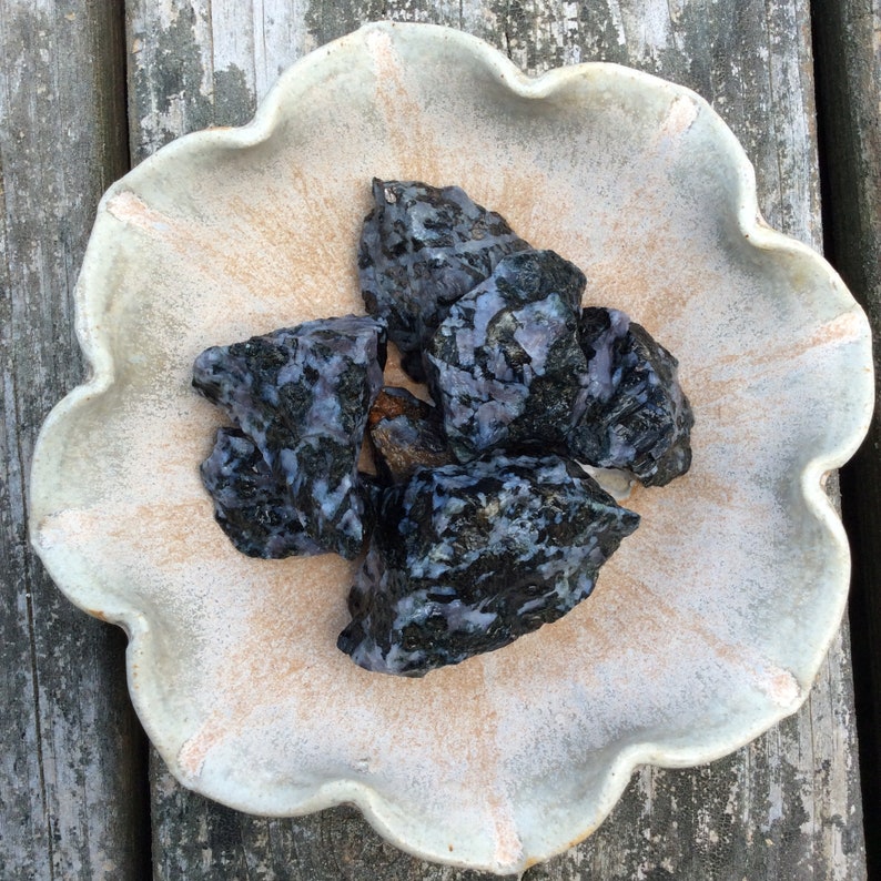 Indigo Gabbro Natural Mystic Merlinite Raw Stone Rough - Etsy