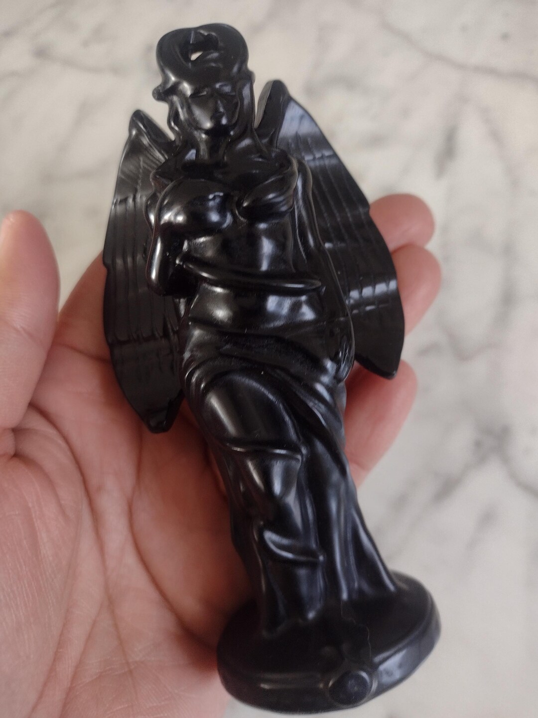 XL Obsidian Lilith, Obsidian Carving, Obsidian Stone, Carved Lilith ...