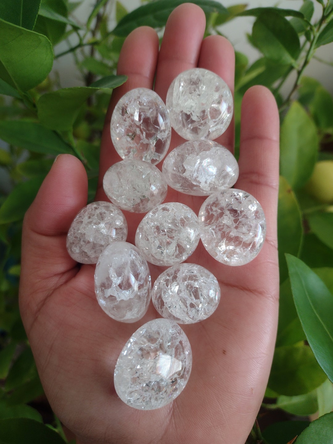 Fire and Ice Quartz, Crackle Quartz Tumble, Crackled Stones, Quartz ...