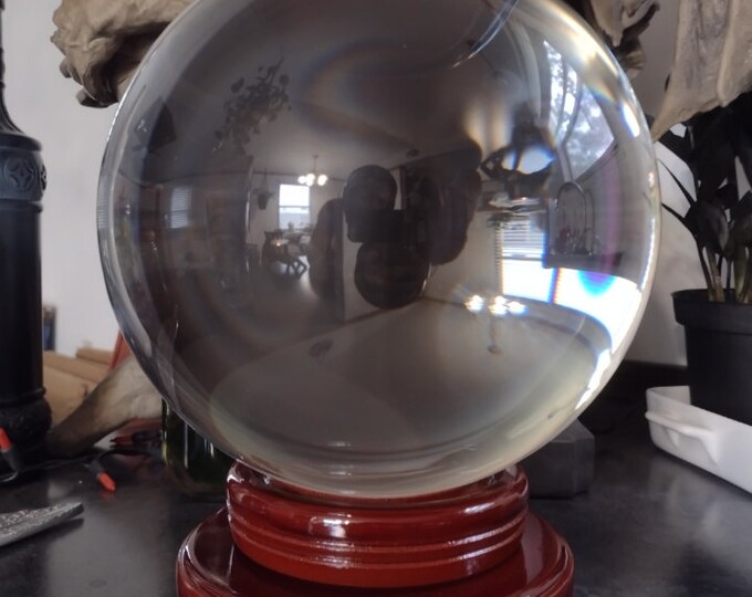 Huge 200mm CRYSTAL BALL, Crystal Ball With Stand, Clear Gazing Sphere ...