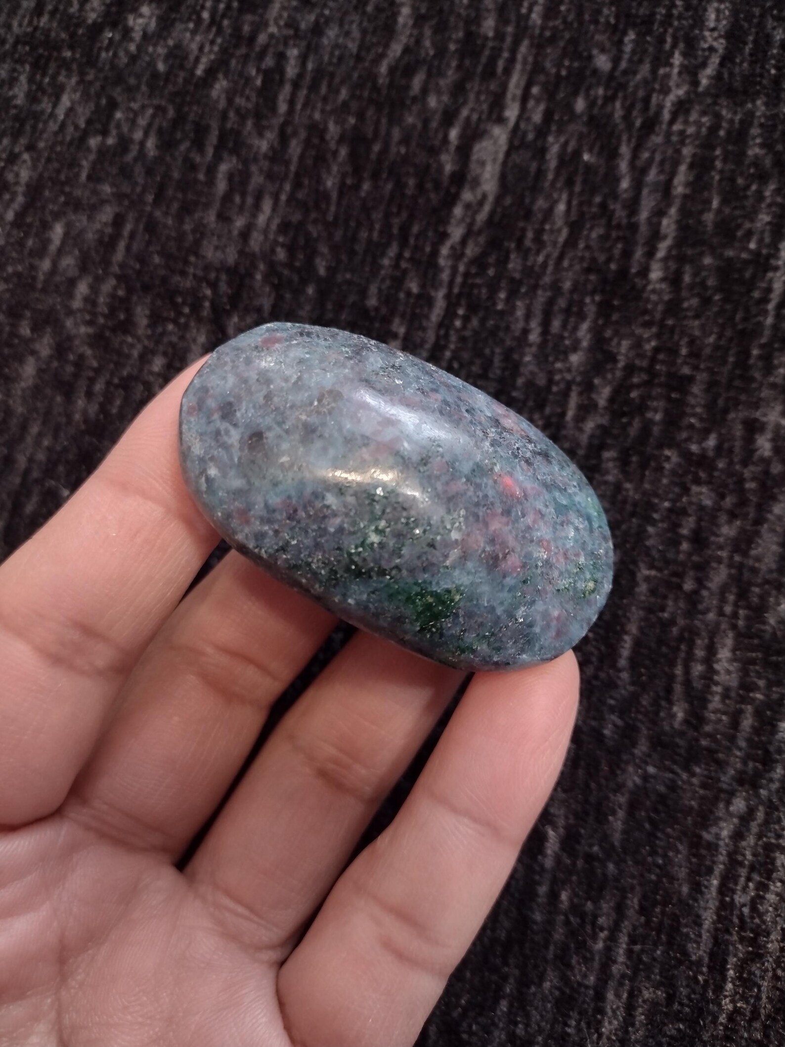 Ruby in Kyanite Palm Stone, Ruby Kyanite Palm Stone, Polished Ruby in ...