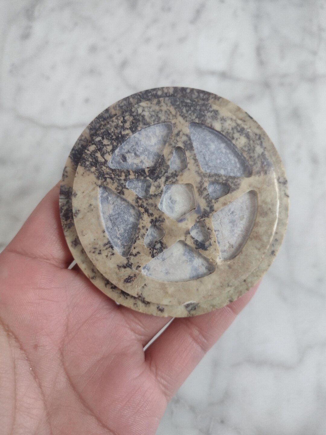Pentagram Altar Tile, Carved Stone Pentagram, Altar Tool (B) - Etsy