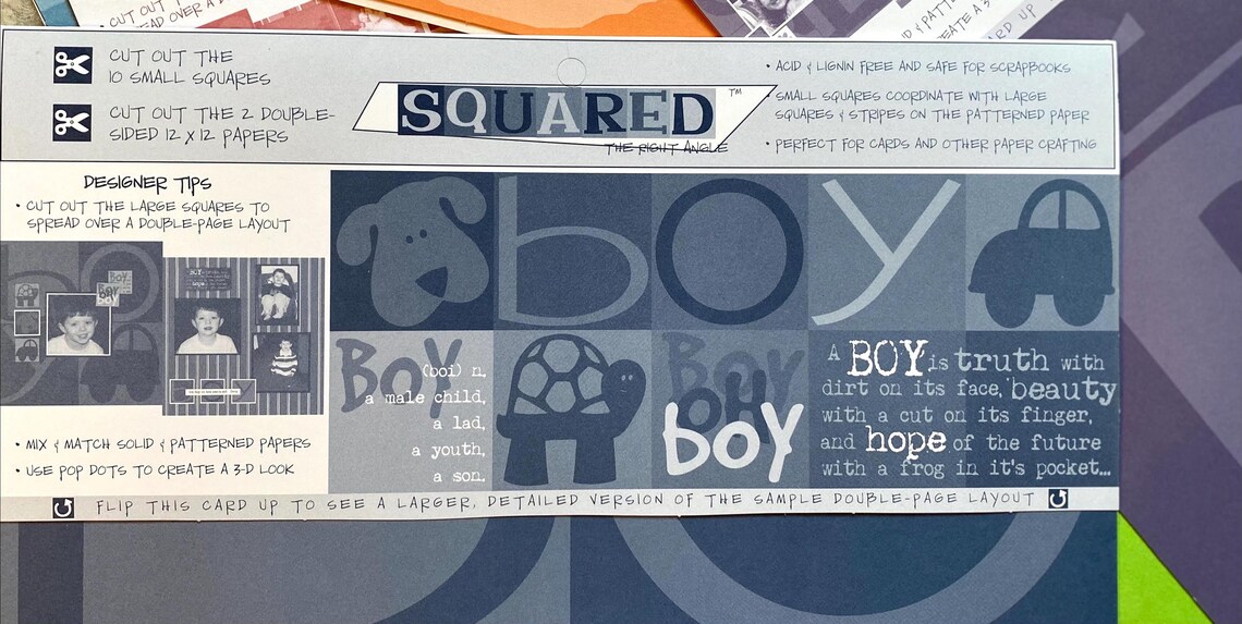 Scrapbook Layout Papers, Children's Themes, Set of 11, Assorted Colors ...