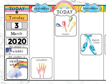 Rainbow Homeschool Daily Rhythm Schedule Printable Digital - Etsy