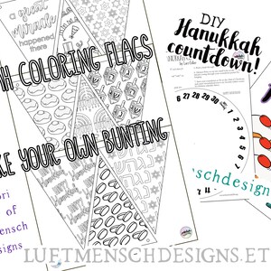 DIY Hanukkah BUNDLE Hanukkah Coloring Bunting and DIY - Etsy