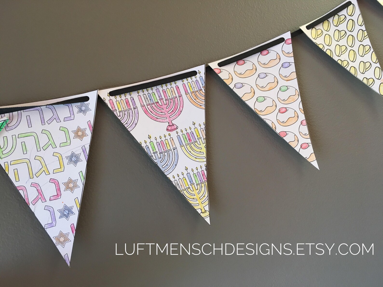 DIY Hanukkah BUNDLE Hanukkah Coloring Bunting and DIY - Etsy