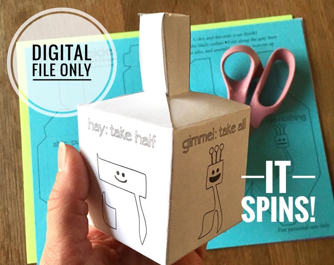 Paper Dreidel, Dreydel, Hanukkah Decoration, Coloring Page, Hanukkah ...