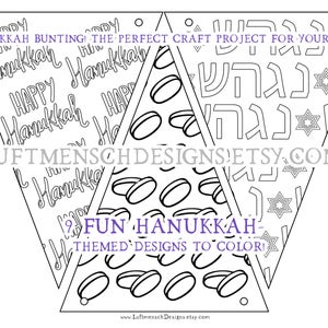 DIY Hanukkah BUNDLE Hanukkah Coloring Bunting and DIY - Etsy